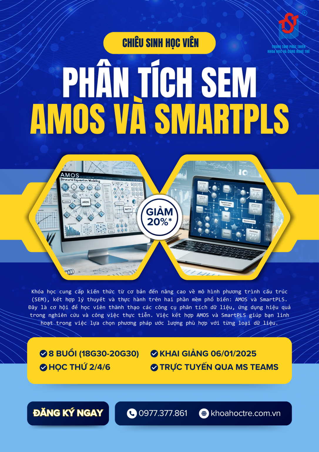 CHIÊU SINH KHÓA HỌC PHÂN TÍCH SEM VỚI AMOS VÀ SMARTPLS TRỰC TUYẾN ...